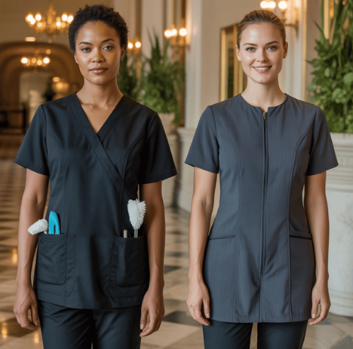 Cleaning Company Uniforms, Scrubs, and Housekeeping Apparel at Stitch Logo