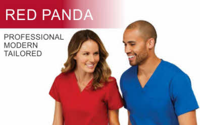 Women's Two Pocket Scrub Top | Red Panda