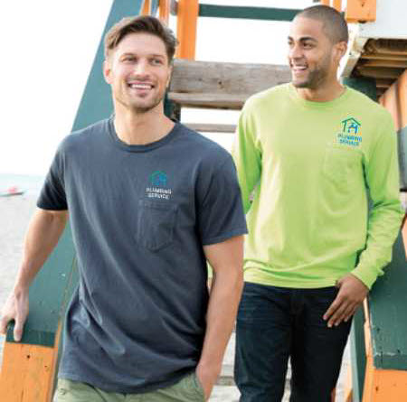 Work T Shirts with Pocket Embroidered Custom