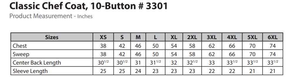 Long Sleeve Chef Coat | Chef Uniforms 3301