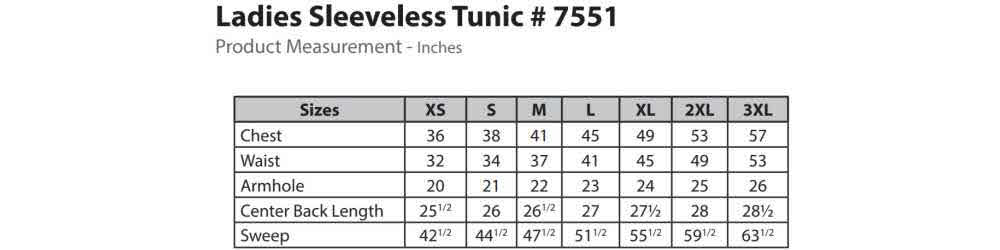ED7551 Ladies Sleeveless Tunic