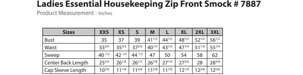 BAY-7887 Zip Front Housekeeping Smock