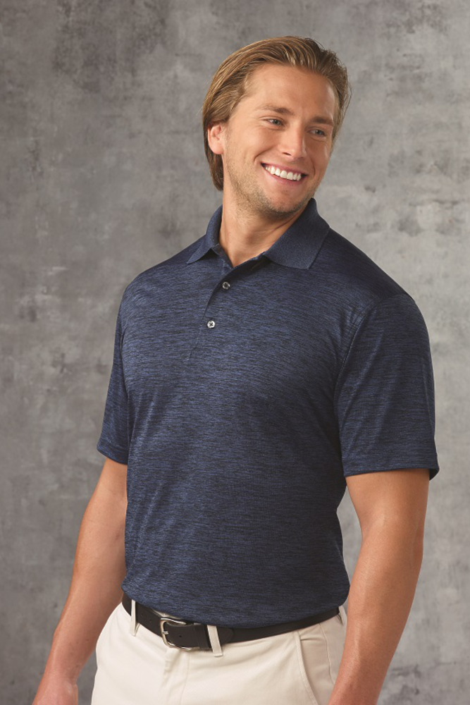 Men's Dakota Striated Heather Polo at Stitch Logo
