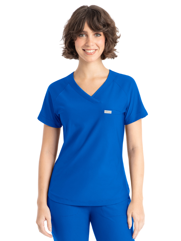 Women's Luna Tuckable Scrub Top at Stitch Logo