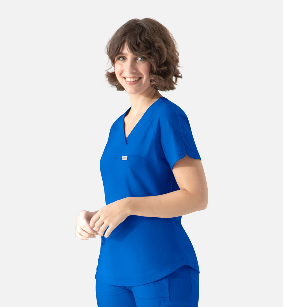 Women's Luna Tuckable Scrub Top at Stitch Logo