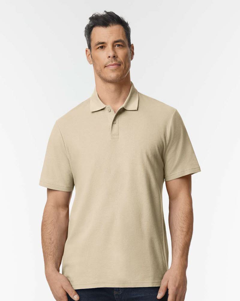 Men's Softstyle Cotton Polo Shirt at Stitch Logo