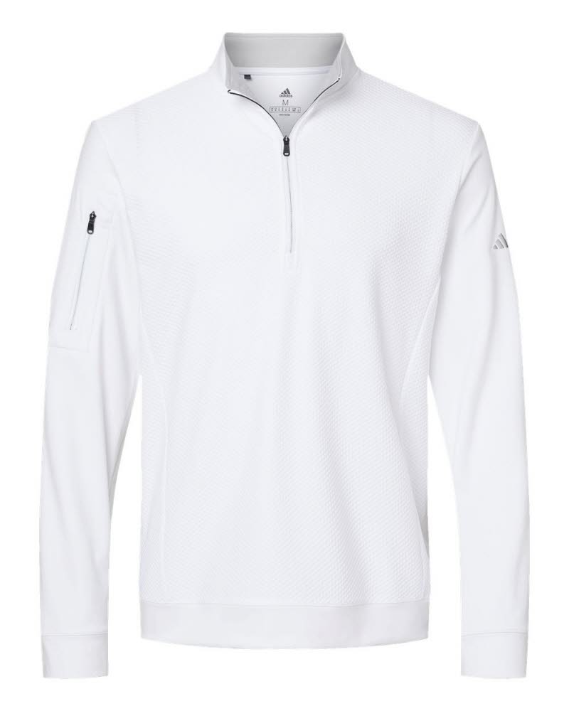 Men's Adidas Textured Quarter Zip at Stitch Logo