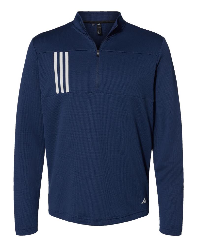 Men's Adidas 3-Stripes Knit Quarter Zip at Stitch Logo