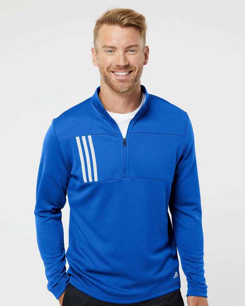 Men's Adidas 3-Stripes Knit Quarter Zip at Stitch Logo