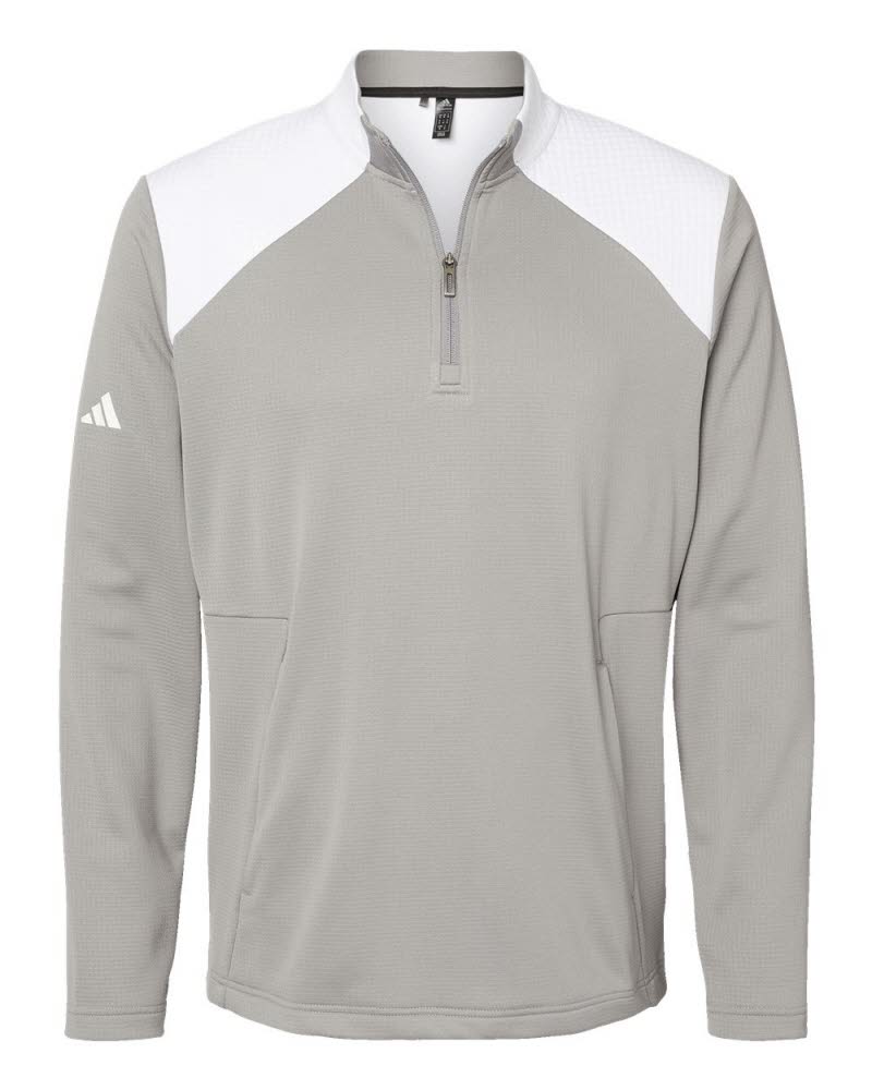 Men's Adidas Mixed Media Quarter Zip at Stitch Logo