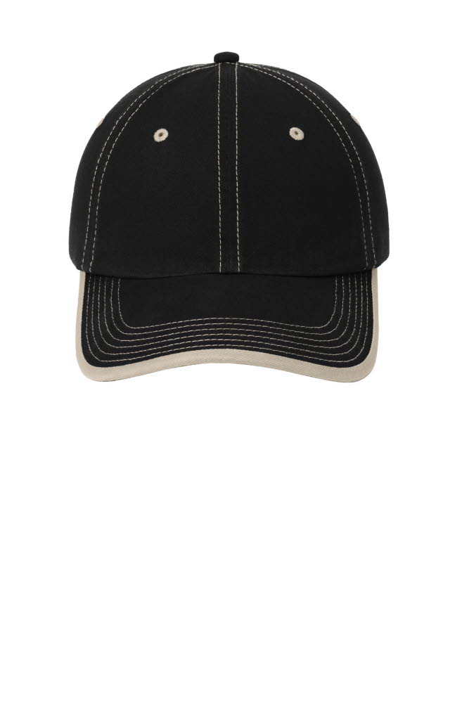 C835 Vintage Washed Contrast Stitch Cap