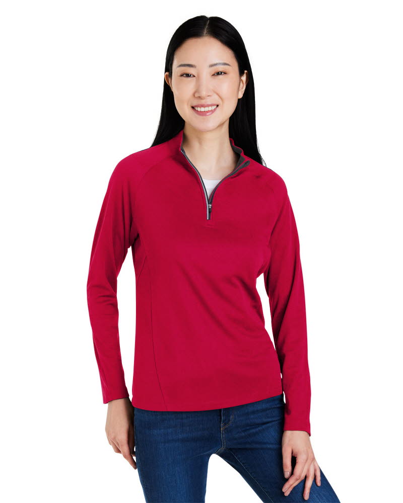 Ladies Origin Quarter Zip Embroidered at Stitch Logo