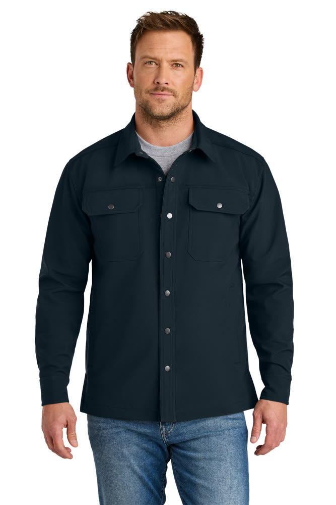 Men's Fleece Lined Soft Shell Shirt Work Jacket at Stitch Logo