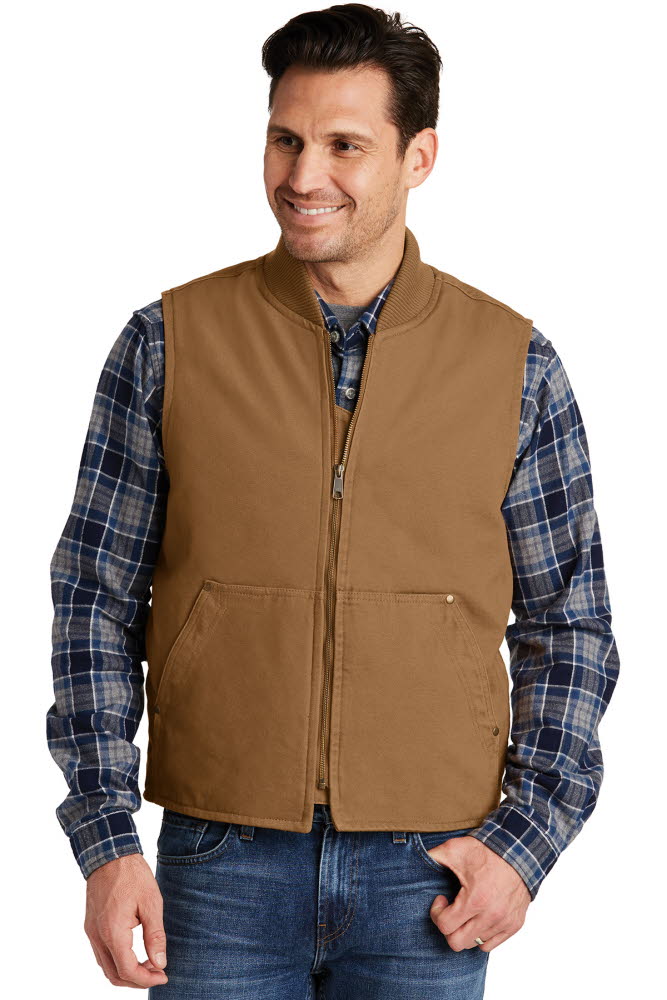 CSV40 Workwear Washed Duck Vest at Stitch Logo