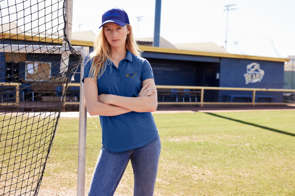 Women's New Era Power Stretch Polo at Stitch Logo