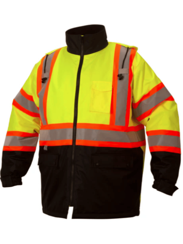 CLASS 3 Hi Vis Waterproof Quilt Lined Safety Jacket