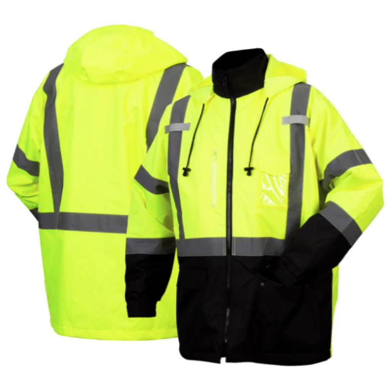 CLASS 3 Hi Vis Waterproof Long Safety Jacket
