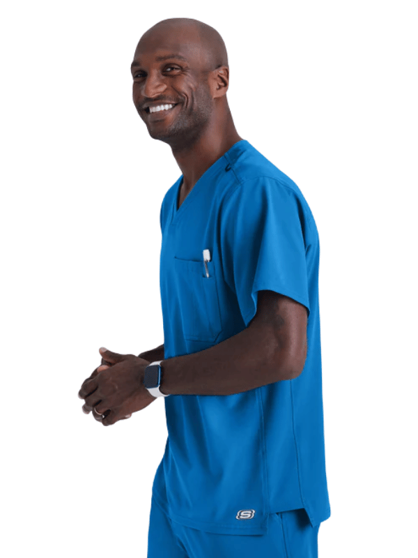 Men's Skechers V Neck Scrub Top at Stitch Logo