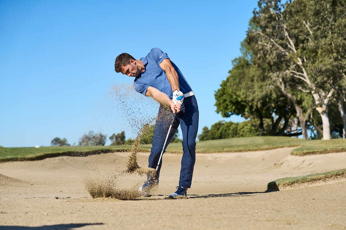 Men's Dri Fit Smooth Heather Polo at Stitch Logo